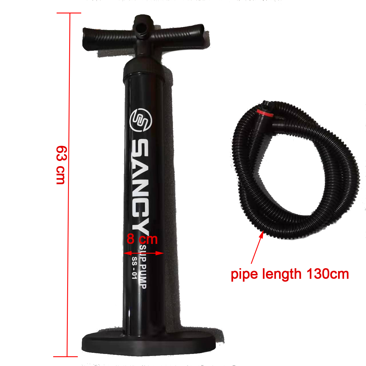 Double action 1.8L/2L hand stirrup pump with pressure gauge
